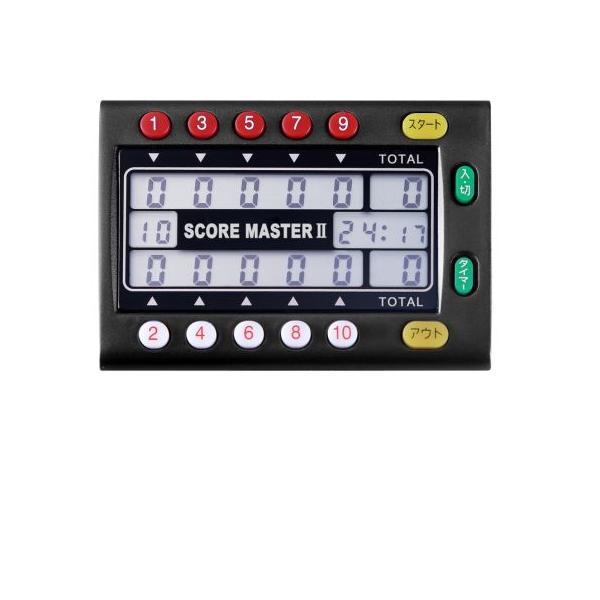 終了15分前　　10分前　　5分前で鳴ります。他　アウトボール表示・自動でトータル計算機能競技時間変更機能　など