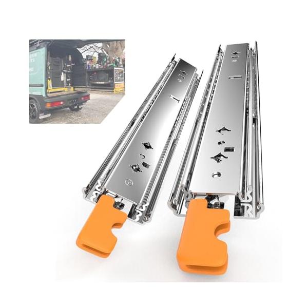 ロック付き -幅76mm/1500mm/スライドレール・Size:1500mmColor:ロック付き -幅76mm・パッケージ個数:1・【車改造・重量対応スライドレール】:商品の寸法 ：1500mm長さ x 76mm幅 x 20mm厚、本製...
