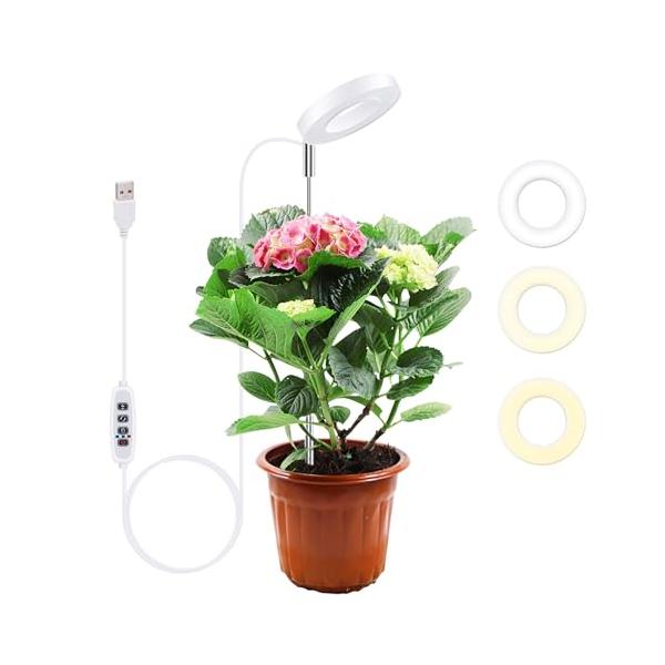 ミニマリズムホワイト/-/led-060046・パッケージ個数:1・観葉植物＆園芸用品：観葉植物用LED植物成長ライトは、広範な照射範囲を提供するために、8.8cmの大きなランプヘッドを特徴としています。忙しい日々でも安心、タイマー機能によ...