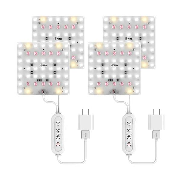 白色 (2個セット)/-/PL-DUO・Color:白色 (2個セット)・【2in1ダブルパネル｜自由に照らせる植物育成ライト】 12×12cmの小型パネル2枚を1本の電源コードで接続。横並びはもちろん、段違いや離れた棚にも対応し、室内の限...