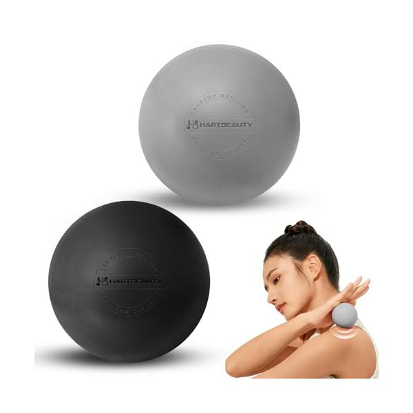 グレー＆ブラック/直径6cm/-・Color:グレー＆ブラック・【新・筋膜ボール】多くのアスリートに愛用される高品質マッサージボール2個セット。デスクワークによる肩こり、立ち仕事による足裏の疲れ、運動後の筋肉の張りなど、様々な悩みを和らげま...