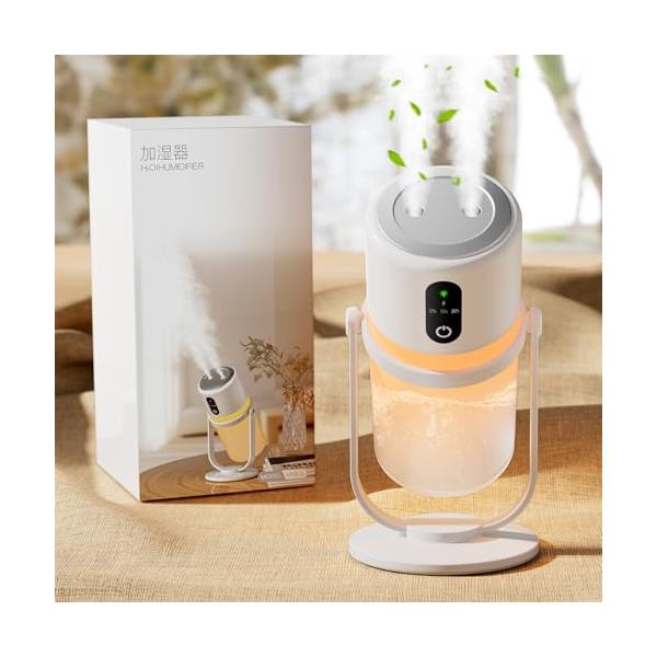 ホワイト/H16/H16-L・Color:ホワイトSize:H16・【パワフル加湿＆自由な角度調整】卓上加湿器は、ダブル噴霧口から立ち上るきめ細やかなミストが、お部屋の隅々まで素早く潤いを届けます。革新的な90°角度調整機能で、ミストの方向...