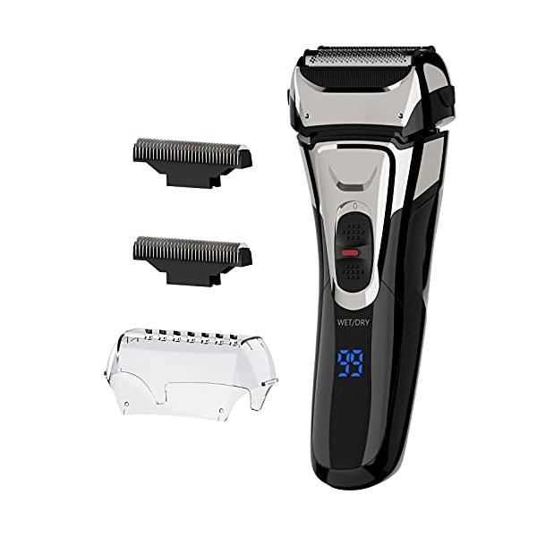 ブラック/-/QS-032・【チタンメッシュ3枚刃】メンズシェーバーは独立フローティング3枚刃のヘッドでお肌への負担も減らし、顔、首、顎の輪郭の曲面や小さな起伏を自動的に密着することで効率的に剃り切ります。根元からしっかり深剃れ、様々な向き...