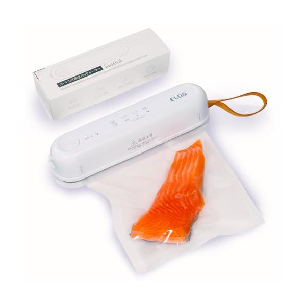 ホワイト/単品/FY-F02・Color:ホワイト・パッケージ個数:1・? ［コードレスでどこでも使える真空パック機］ 充電式バッテリー搭載の真空パック機で、コンセントは不要！パック袋があればキッチンはもちろん、キャンプやアウトドアでも手軽...