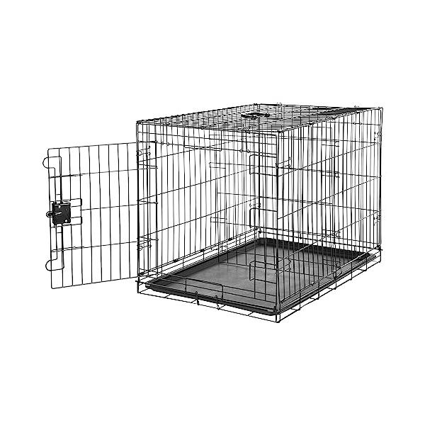シングルドアブラック/L(91 cm x 58 cm x 64 cm)/9001N-36A・Size:L(91 cm x 58 cm x 64 cm)Style:シングルドア・パッケージ個数:1・前面に入口があるペットケージ・丈夫な金属製ワ...