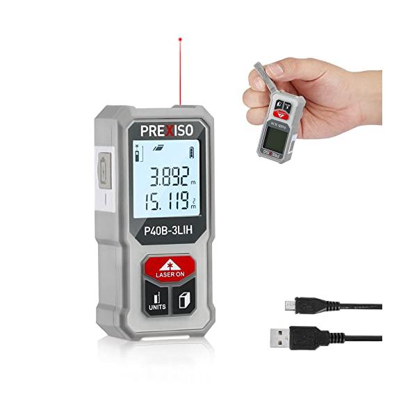 グレー/-/-・パッケージ個数:1・【製品仕様】レーザークラス：クラス2、620-690nm、1mW以下；測定範囲：0.35m〜40m；測定公差：±3mm；一人でも簡単に距離、面積など測定できますので、DIYや一般的な土木現場の室内測定に向...