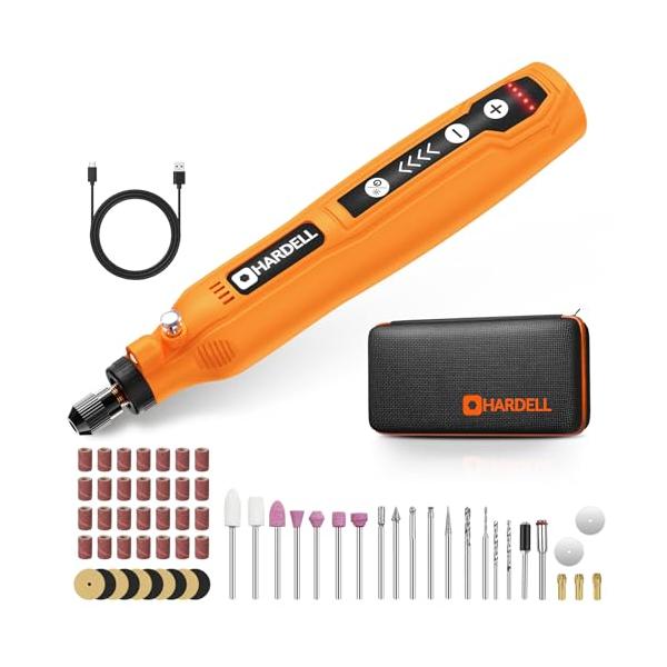 オレンジ/3.7V-5段変速/QOM-DC-4N・Color:オレンジ・【USB 可充電かつコードレス】Hardell ルーター USB 可充電ミニルーターコードレスで機能豊富、USB 充電ポート付き、3.7V 充電バッテリー付き。バッテリ...