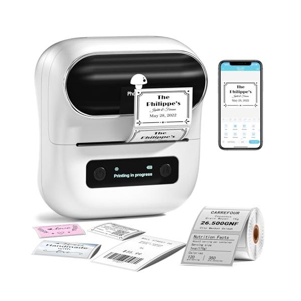 モダンホワイト/3.14 Inch/M220・Color:ホワイト・パッケージ個数:1・【熱感Bluetoothラベルプリンター】再びインク、トナー、リボンが必要ありません。Phomemo M220バーコードラベルプリンターは熱感技術を使用...