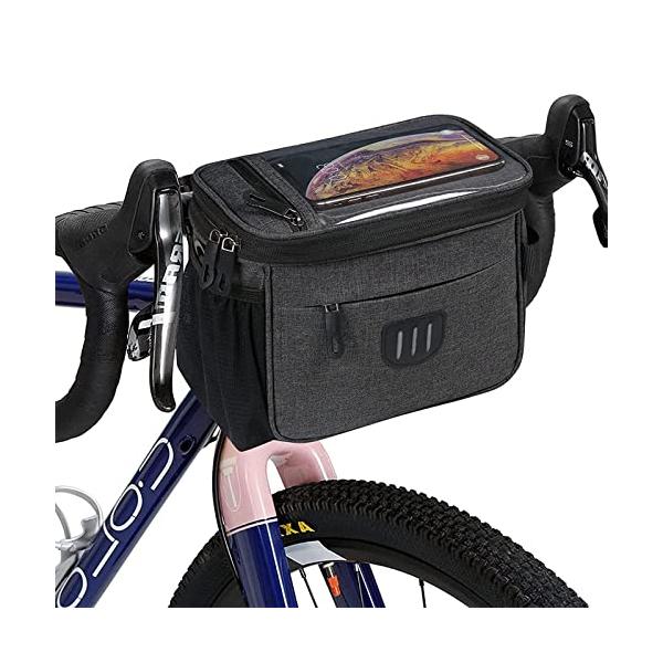 自転車 フロントバッググレー/L22cm＊W14cm＊H17cm、約5L/SP0022CL・Color:グレー・【基本仕様】サイズ（L22cm＊W14cm＊H17cm）、重量（305g）、色（グレー）、容量（約5L）、素材（ナイロン）・【2...