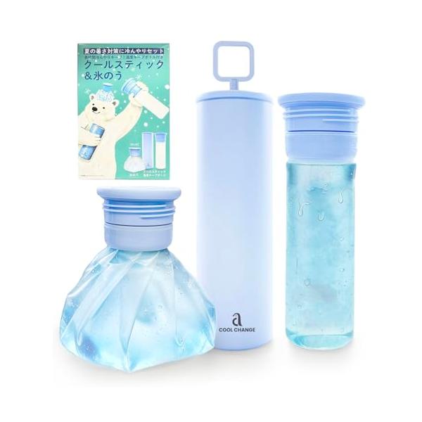 ブルー/-/-・Color:ブルー・【状況で選べる「スティック型」と「氷のう型」の2WAYセット】 ピンポイントに冷やせる「シリコンスティック」と、広い面積に当てられる「氷のう」の2種類がセットになっています。移動中は「スティック」で首元を...