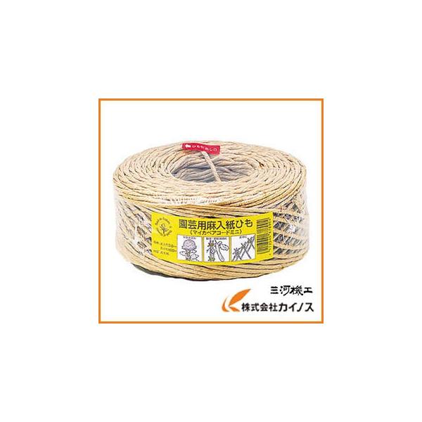 【特長】天然資材（麻+再生紙）を使用しています。【仕様】色:茶標準幅(mm):3長さ(m):100【材質／仕上】麻ひもに再生紙を巻いています