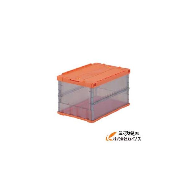 【仕様】容量(L):51.3色:オレンジ/透明ブラック外形寸法(mm)間口×奥行×高さ:530×366×336有効内寸(mm)間口×奥行×高さ:493×335×311折りたたみ高さ(mm):71