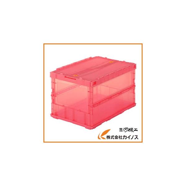 【仕様】容量(L):51.3色:透明レッド外形寸法(mm)間口×奥行×高さ:530×366×336有効内寸(mm)間口×奥行×高さ:493×335×311折りたたみ高さ(mm):71適用カード差し(別売):-