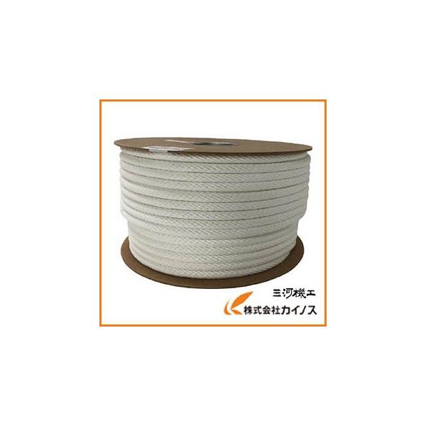 【特長】強度は３つ打に比べ４０％程度低下しますが、摩擦抵抗が少なく、ねじれにくいロープです。酸・アルカリ・海水などに強く、耐候性に優れ摩擦にも非常に強く、強力に優れたロープです。水に濡れても固くなりにくいロープです。【仕様】色:白線径(mm...