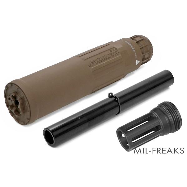 Airsoft Artisan CGS SCI-SIX タイプ ダミーサイレンサー &amp; SCI SIX フラッシュハイダーセット フラットダークアース 逆ネジ 14mmCGSタイプ SCI-SIX サプレッサーとフラッシュハイダーの...