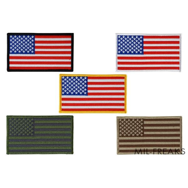 Minotaurtac製 ベルクロ付き アメリカ国旗 ラージサイズ 星条旗フラッグパッチです。アメリカ特殊部隊、特にSEALやODAで多く見られる、大型のフラッグパッチ。ただの国旗パッチではない存在感あふれるパッチです。胸元のアクセントに最...