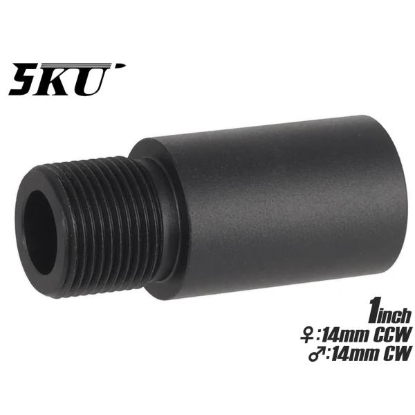 ★☆★ 5,500円以上ご購入で送料無料 ★☆★[アウターバレルを14mm逆ネジから14mm正ネジに変換]●商品名 ： 5KU 1インチ アルミCNC アウターバレルコンバーター 14mm逆ネジ→14mm正ネジ●商品番号 ： 5KU-SIM...