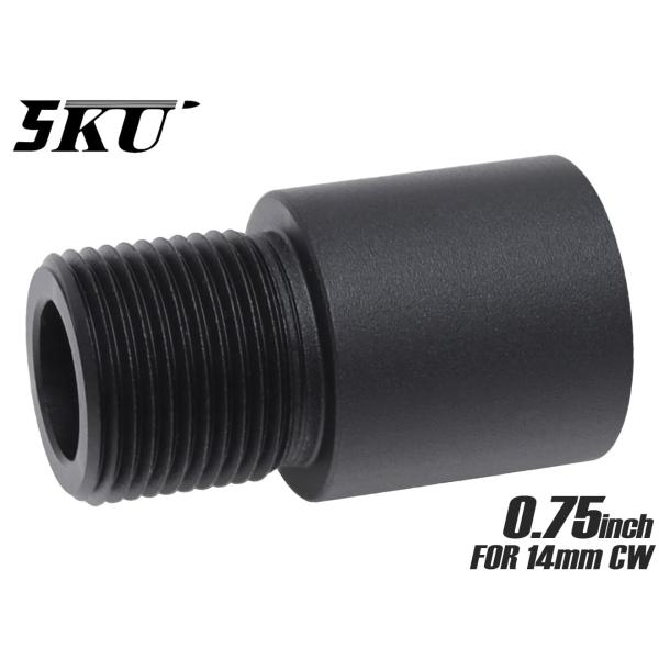 ★☆★ 5,500円以上ご購入で送料無料 ★☆★[アウターバレルを14mm正ネジから14mm逆ネジに変換]●商品名 ： 5KU 0.75インチ アルミCNC アウターバレルコンバーター 14mm正ネジ→14mm逆ネジ●商品番号 ： 5KU-...