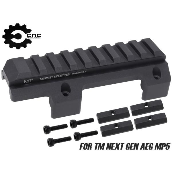 ★☆★ 5,500円以上ご購入で送料無料 ★☆★[幅広ラッチで安定感に優れた20mmトップレール]●商品名 ： CNC Production MIスタイル トップ ピカティニーレール for VFC/WE GBB MP5/マルイ 次世代 M...