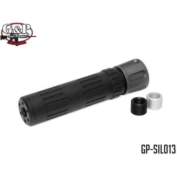 【関連検索キーワード】G&amp;P ジーアンドピー サイレンサー サプレッサー 消音器 14mm正ネジ 14mm逆ネジ アダプター付き M4A1 M16 ARP9 ARP556 HK416D 次世代 AAC KAC QDCデザイン 遊戯銃...