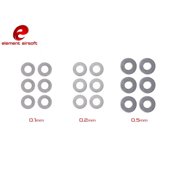 【関連検索キーワード】ELEMENT エレメント シム shim 0.3mm 0.4mm 0.5mm メカボックスカスタム クリアランス 調整 改造 メンテ M4A1 M16A2 MP5A4 G3SAS AK47 G36 東京マルイ VFC...