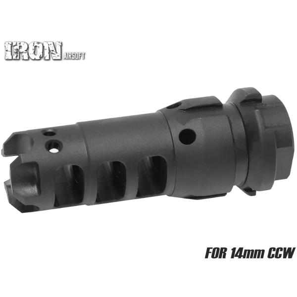 ★☆★ 当商品は全国一律送料無料で配送可能 ★☆★[専用規格KEYMOマウントサプレッサー対応マズルブレーキ]●商品名 ： IRON AIRSOFT LANTAC Dragonタイプ KEYMO スチールCNC マズルブレーキ 14mm逆ネ...