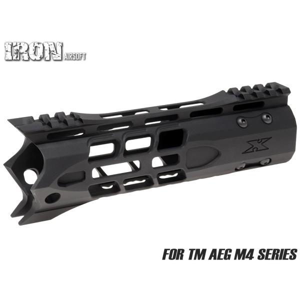 ★☆★ 当商品は全国一律送料無料で配送可能 ★☆★[ アグレッシブなデザインを採用した軽量&amp;高剛性レール ]●商品名 ： IRON AIRSOFT F-1 FIREARMS X7M M-LOK ハンドガード 7.5インチ for A...