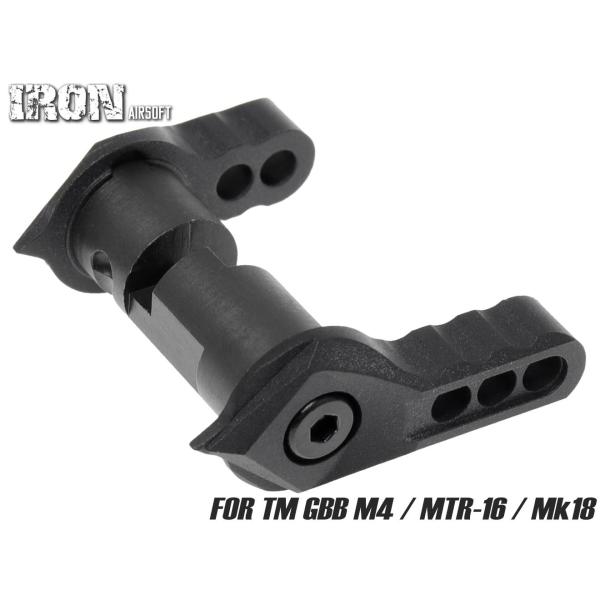 ★☆★ 当商品は全国一律送料無料で配送可能 ★☆★[ いかにもF-1らしいデザインがGOOD！なアンビセレクター ]●商品名 ： IRON AIRSOFT F-1 FIREARMS アルミCNC アンビセレクター for TM GBB M4...