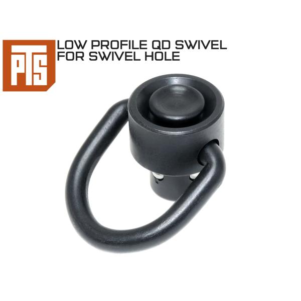 ★☆★ 5,500円以上ご購入で送料無料 ★☆★[リング形状を見直し、軽量小型化したスチールQDスイベル]●商品名 ： PTS ロープロファイル QDスイベル●商品番号 ： PTS-0084●ブランド ： PTS●カラー ： BK(ブラック...