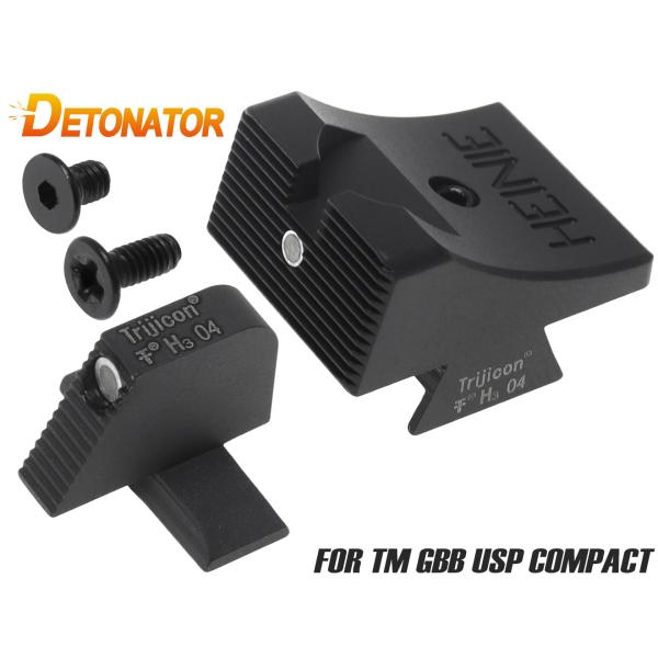 ★☆★ 当商品は全国一律送料無料で配送可能 ★☆★[ トリチウムサイト風のスタイルを再現した蓄光サイトセット ]●商品名 ： DETONATOR スチールサイト HEINIE Suppressor-Heightタイプ [東京マルイ GBB ...