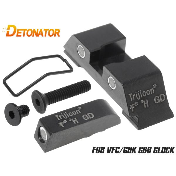 ★☆★ 当商品は全国一律送料無料で配送可能 ★☆★[ VFC/GHK対応！トリチウムサイトをリアルに再現！ ]●商品名 ： DETONATOR スチールサイト Trijicon GL-01 VFC/GHK GLOCK対応(2025Ver)●...