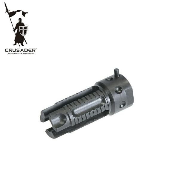 ●色：BK●仕様：CRUSADER SR16 QDC フラッシュハイダーです。14mm逆ネジです。●材質：スチール●商品状態：新品未使用●輸入品の為、包装箱に若干傷が付く場合があります。