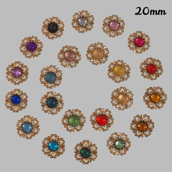 フラワー カット センターパーツ　ゴールド台座1個　100円サイズ：　約2cm（ 20mm ）台座カラー　ゴールド☆数量1で1個☆ご希望のカラーを選んでください※お色は管理用で、実際のお色とは異なる場合がございます*:..。☆*゜¨゜゜・*...