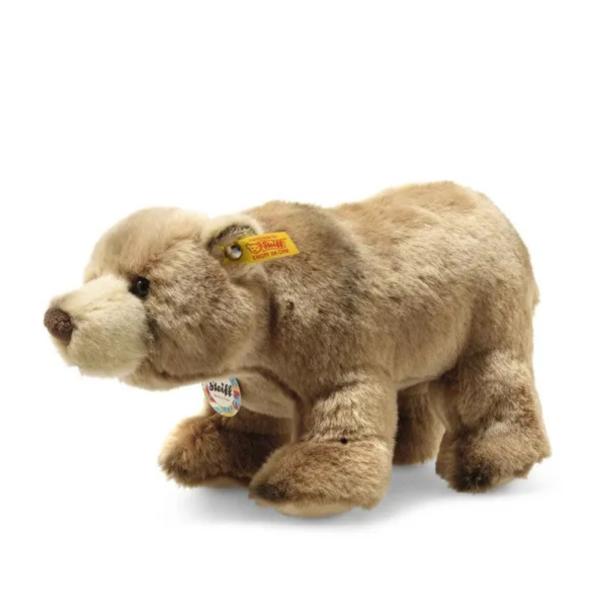 シュタイフ Steiff バック イン タイム バーリー Back in Time Baerlie brown bearサイズ：28cm 69420木彫りのクマの置物を思わせるような、昔ながらのスタイルのクマさんです。柔らかい素材なので、お...