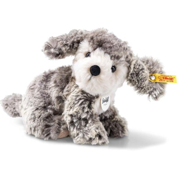 シュタイフ Steiff マティー わんちゃんのぬいぐるみ Steiff Matty Piesekサイズ：18cm 79856 何とも言えない表情がかわいいグレーの犬のぬいぐるみです。お誕生日プレゼントやギフト、自分へのご褒美にも♪