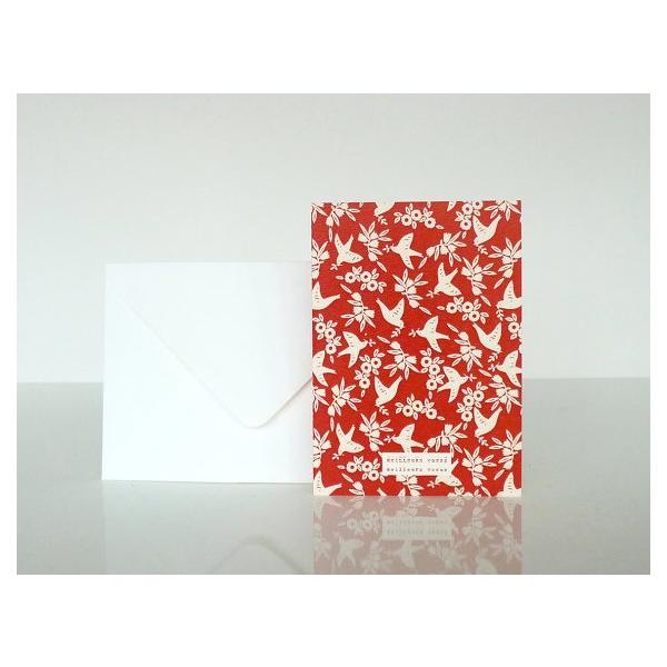 Season Paper メッセージカード　/　colombes  "meilleurs voeux " 幸運をお祈りしていますかわいいカードでメッセージを送りませんかシーズンペーパーのちょっぴりユニークなメッセージカードが大活躍です。見開...