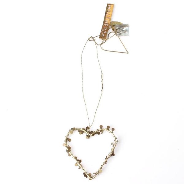 WALTHER&amp;Co. SEQUINS HEART SMALL  GOLDちいさなチャームをたっぷりちりばめたゴールドハート。ちいさいながら存在感があります。アジアの神秘と伝統的な北欧のイメージがミックスされたデンマークのWalth...