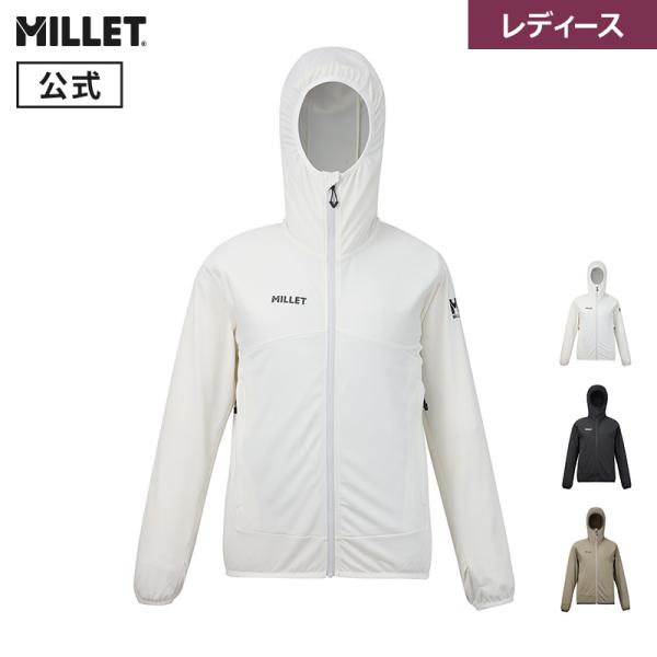 近赤外線と紫外線をダブルでブロックする通気性に優れた薄手のフーディ26SS 26春夏 新作 new 直営店限定 ウィメンズ フリース・保温着 ストレッチ ソフト メッシュ 軽量 通気性 速乾性 登山ミレー Millet ソル フーディ MI...