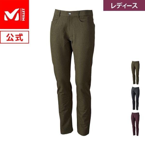 動きやすさときれいなシルエットを両立した暖かくタイトなパンツアクティビティ ストレッチ 撥水性 ウィメンズ ライフスタイル 立体裁断 登山 軽量 速乾性 パンツ・ショーツ ズボンミレー Millet ウォーム スキニー パンツ MIV019...