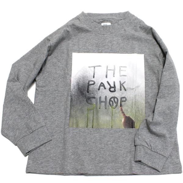 THE PARK SHOP ザ・パークショップ“ザ・パークショップ”のWINDOW PARK ロングスリーブTシャツ・結露した窓に“THE PARK SHOP”の文字・懐かしい情景をそのまま転写した長袖Tシャツ・立体的に浮かび上がる文字は3...