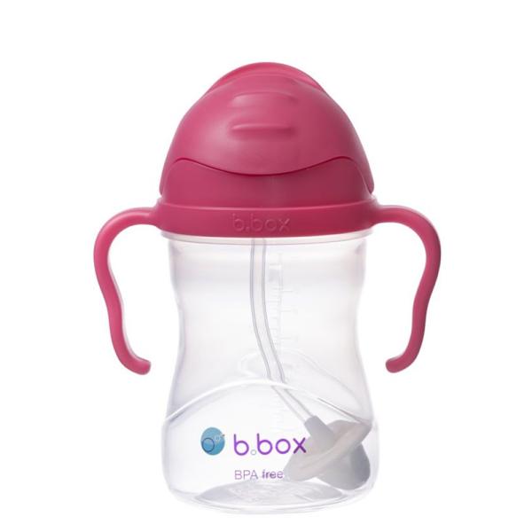 b.box ビーボックス“ビーボックス”のSippy カップ(240ml)・重りの付いたストローが中の液体と一緒に動くことにより、どんな姿勢でも最後まで飲むことが可能・赤ちゃんが持ちやすいグリップ設計・ストローはスリットを入れ逆流や漏れを防...