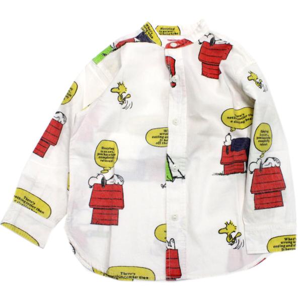 DENIM DUNGAREE×スヌーピーコラボ デニムダンガリー×スヌーピー“デニムダンガリー×スヌーピー”のシーチング SNOOPY ソウガラ シャツ・80年代のピーナッツブックスを思い出させる総柄プリント・洗いざらしの風合いで着心地の良...