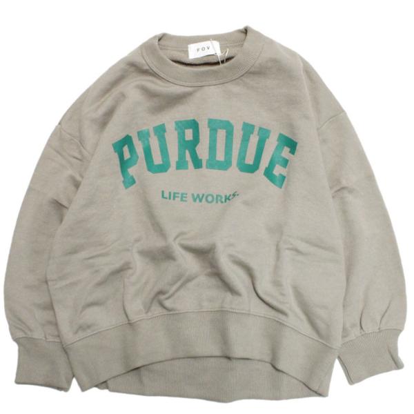 FOV フォブ“フォブ”のPURDUE プルオーバー・デイリー使いに最適なスウェット・前後にメッセージプリントをセット・こなれ感のあるドロップショルダーデザイン・バックテールは程よいボリュームと丸みを出してポイントに◎・袖ろ裾はリブ切り替え...