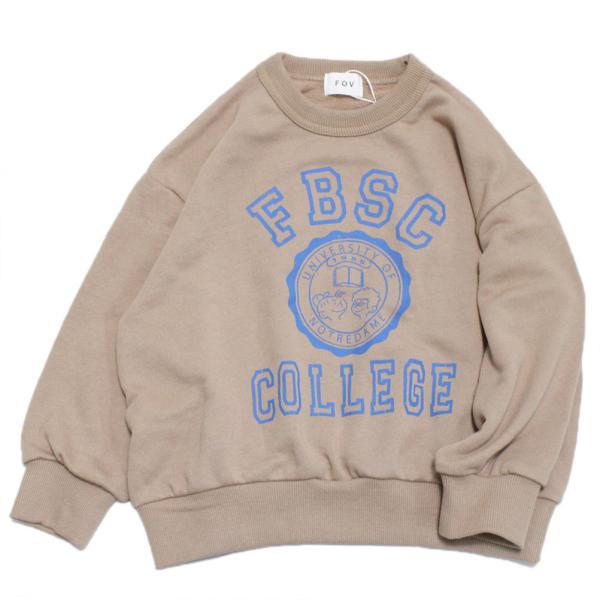 FOV フォブ“フォブ”の【FOVBOB】FBSC トレーナー・FOVから出た小さいお子さま向けの新ライン『FOVBOB』・カレッジロゴ風のプリントが印象的・ボディは裏毛素材で乾きやすく肌触りも◎・裾と袖がリブになっているのも嬉しいポイント...