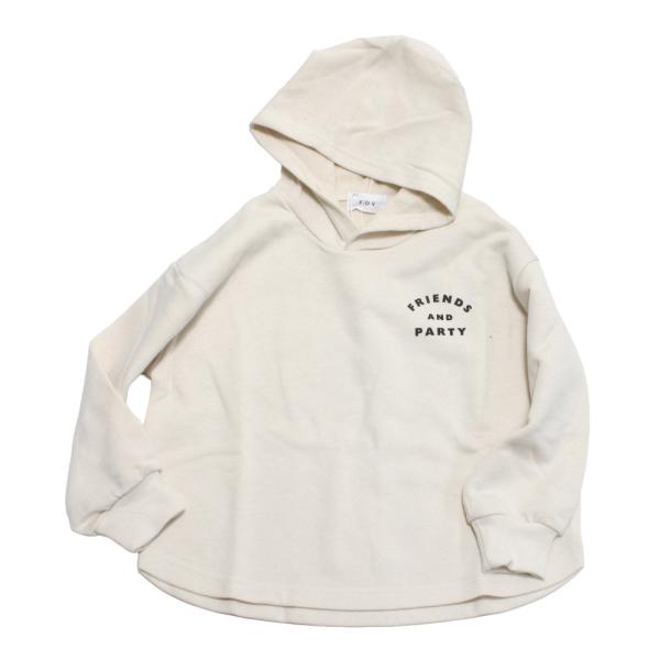 FOV フォブ“フォブ”のFRIENDS パーカー・モンスターたちのイラストを配したバックプリント・ポリエステル混の裏毛を採用・適度な厚みでロングシーズン活躍・リラックス感のあるワイドシルエットmodelアイボリー　118cm / M(11...