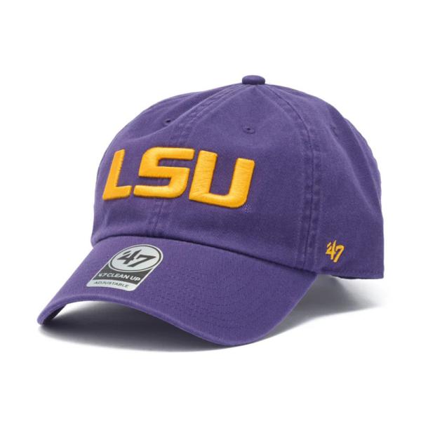 ’47(フォーティーセブン） フォーティーセブン“フォーティーセブン”の’47 CLEAN UP LSU Tigers NCAA CAP・アメリカの大学のロゴを配したシリーズ・ベースは定番のクリーンアップのガーメントウォッシュコットン・柔ら...