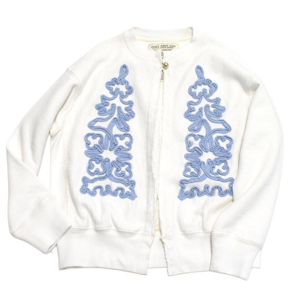 GO TO HOLLYWOOD ゴートゥーハリウッド“ゴートゥーハリウッド”のウラケ リメイク フォークロア カーデ・ヴィンテージのトレーナーをリメイクしたようなカーディガン・フォークロアな文様をテープで刺しゅう・フロントはボタン一つでさっ...