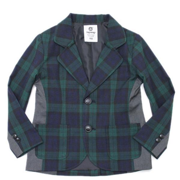 highking ハイキング“ハイキング”のinherit　ジャケット。さらっとした肌触りの素材を使用。サイドと腕部分の無地の切替がスッキリとした印象にしてくれます。裾口のボタンはフェイク。フォーマルスタイルにピッタリのワントーンチェックの...