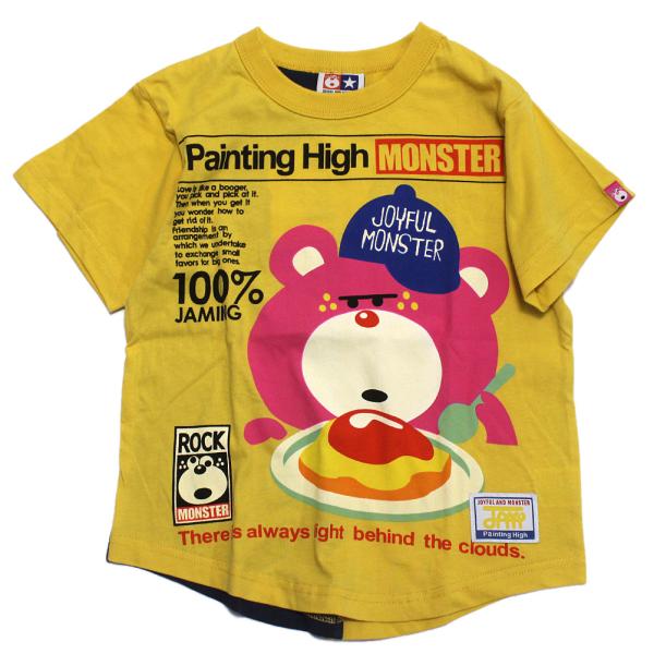 JAM ジャム“ジャム”のオムライステンチョー　ラウンドTシャツ・フロントにオムライスを食べる“テンチョー”の姿・バックにも大きなフェイスとメッセージをON・バックを配色で切替えているのもポイント・ラウンドシルエットのプリントTシャツです関...