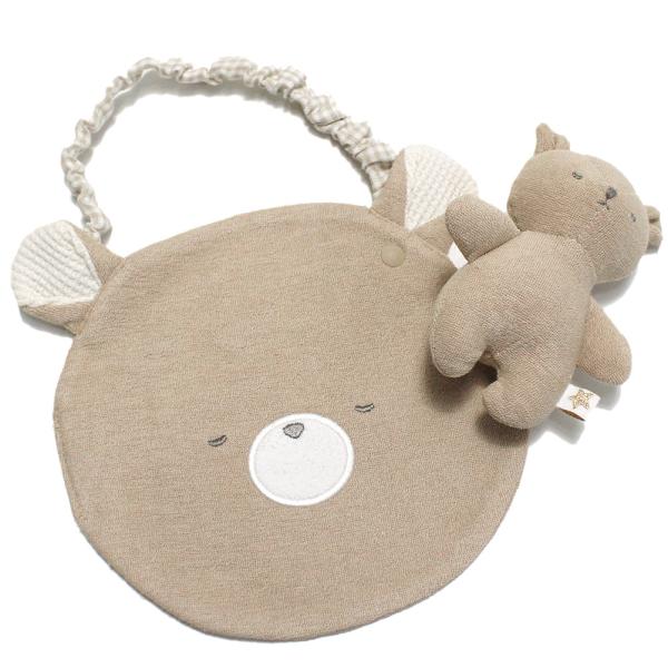 mocmof モクモフ“モクモフ”のどうぶつスタイセット・ビブとラトルのセットアイテム・贈り物としてもおすすめ・ビブ紐は付け外しも簡単なスナップボタン仕様・ビブ裏にはタグ付き関連キーワード:BABY 赤ちゃん ギフト プレゼント スタイ 贈...